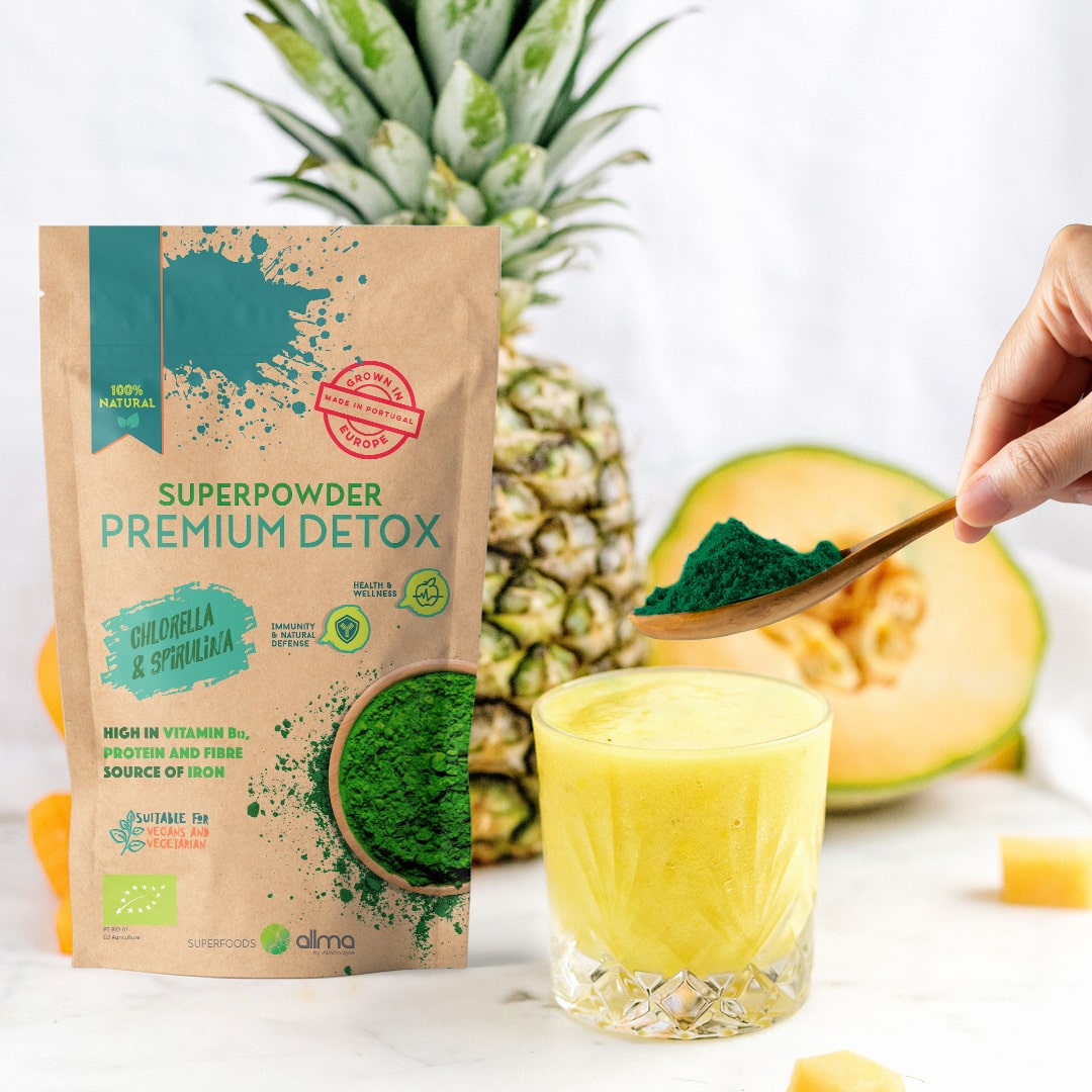 Superpowder Premium Detox - 50% Chlorella e 50% Spirulina - Allmashop